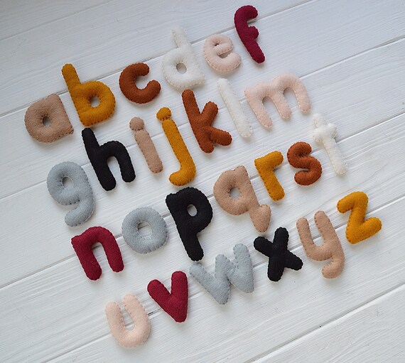 Stuffed Alphabet Lower Case Preschool Felt Alphabet Colorful Felt 