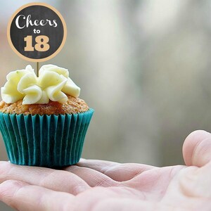 18th Birthday Cupcake Toppers, DIY Cupcake Topper, 18th Birthday ...