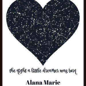 Custom Star Map Heart, Constellation Map, Personalized Constellation ...