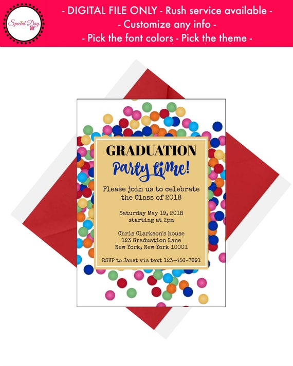 Graduation Party Invitations 2018 Template