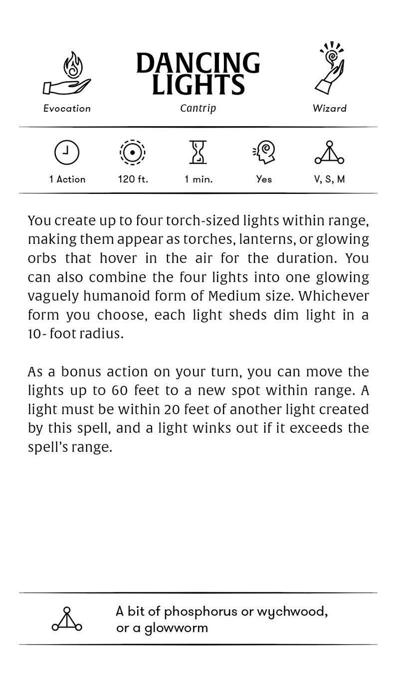 Custom Wizard Spell Cards | Etsy