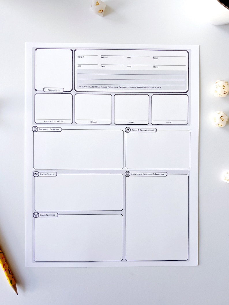 Paladin Custom Character Sheet Printable and Form-fillable - Etsy