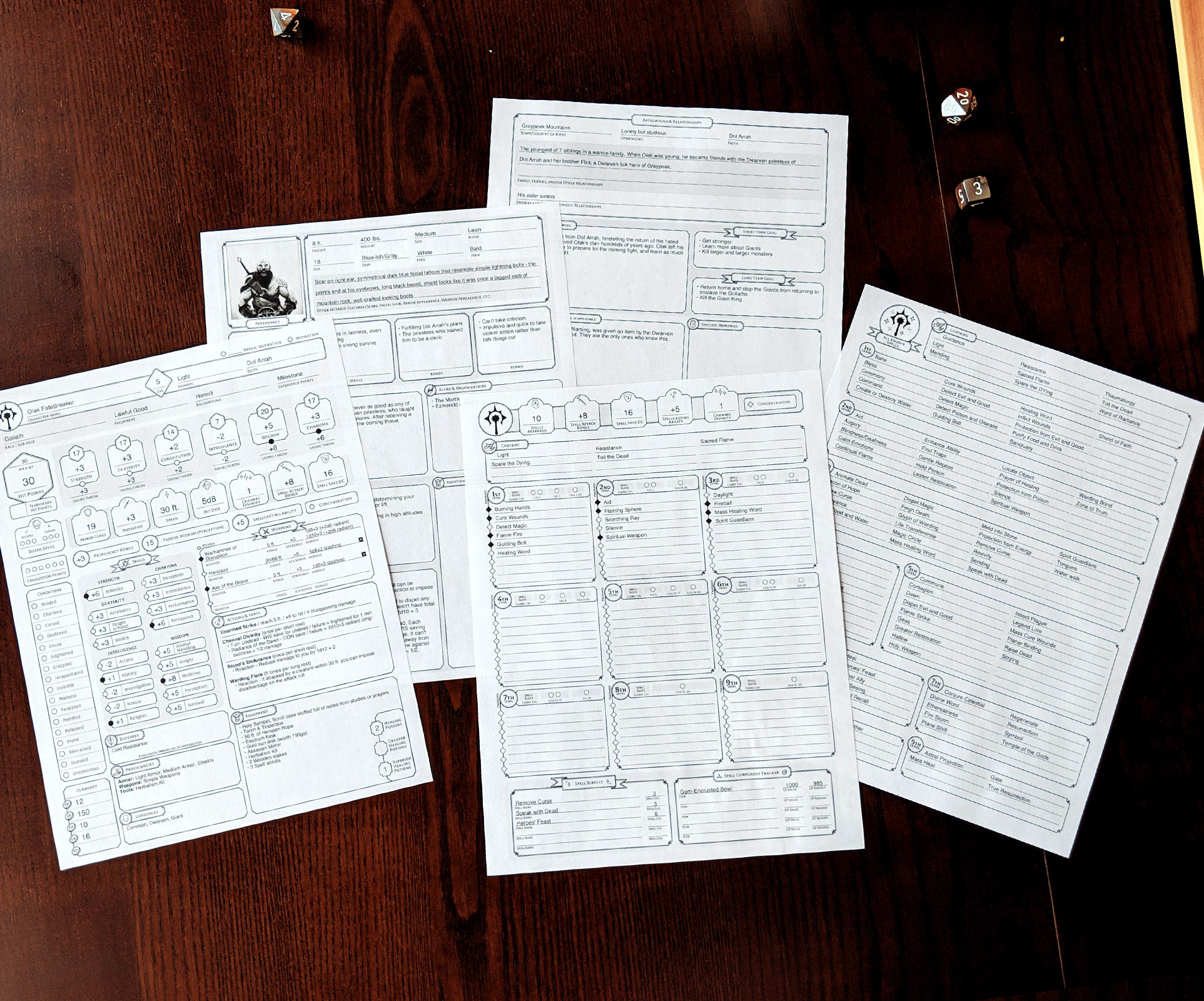 Cleric Custom Character Sheet Printable and Form-fillable | Etsy Cleric Custom Character Sheet Printable and Form-fillable | Etsy