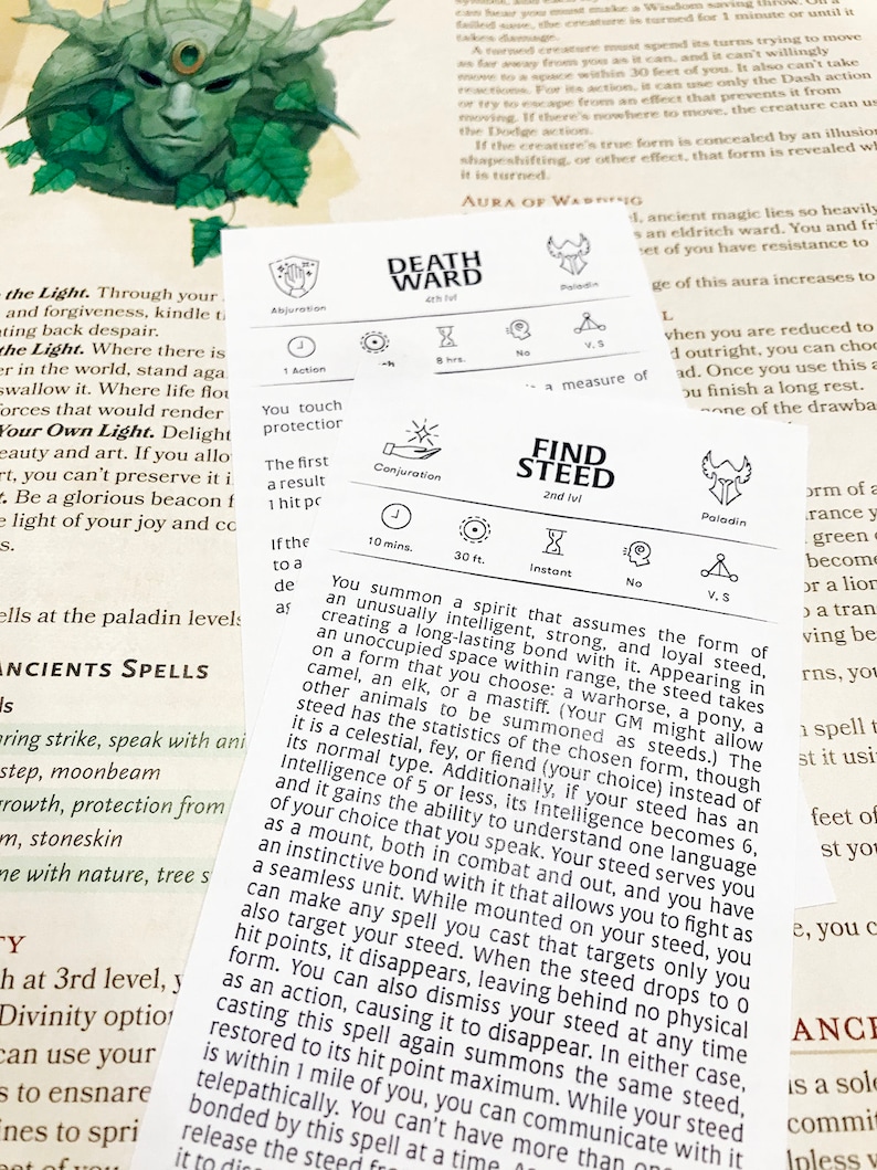 Custom Paladin Spell Cards | Etsy