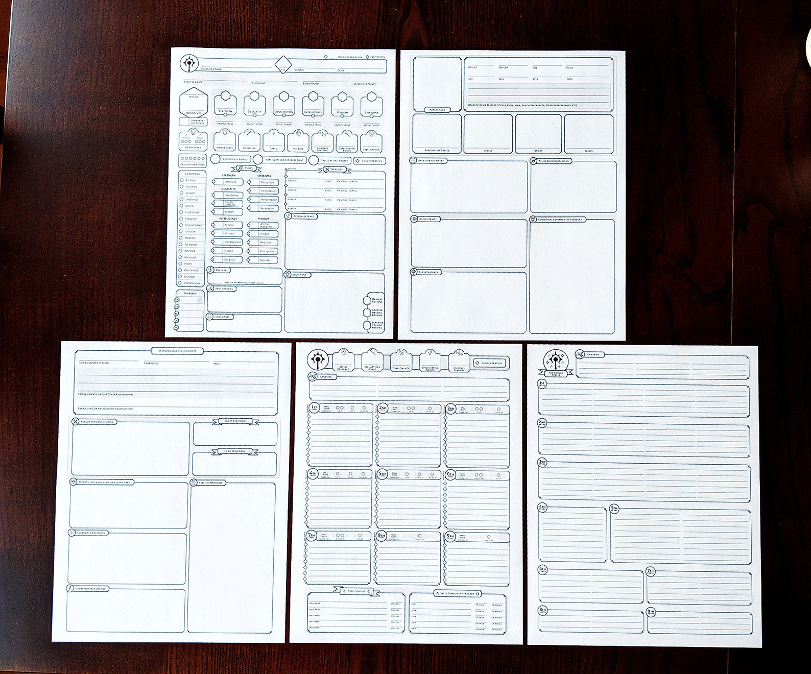 Cleric Custom Character Sheet Printable and Form-fillable | Etsy