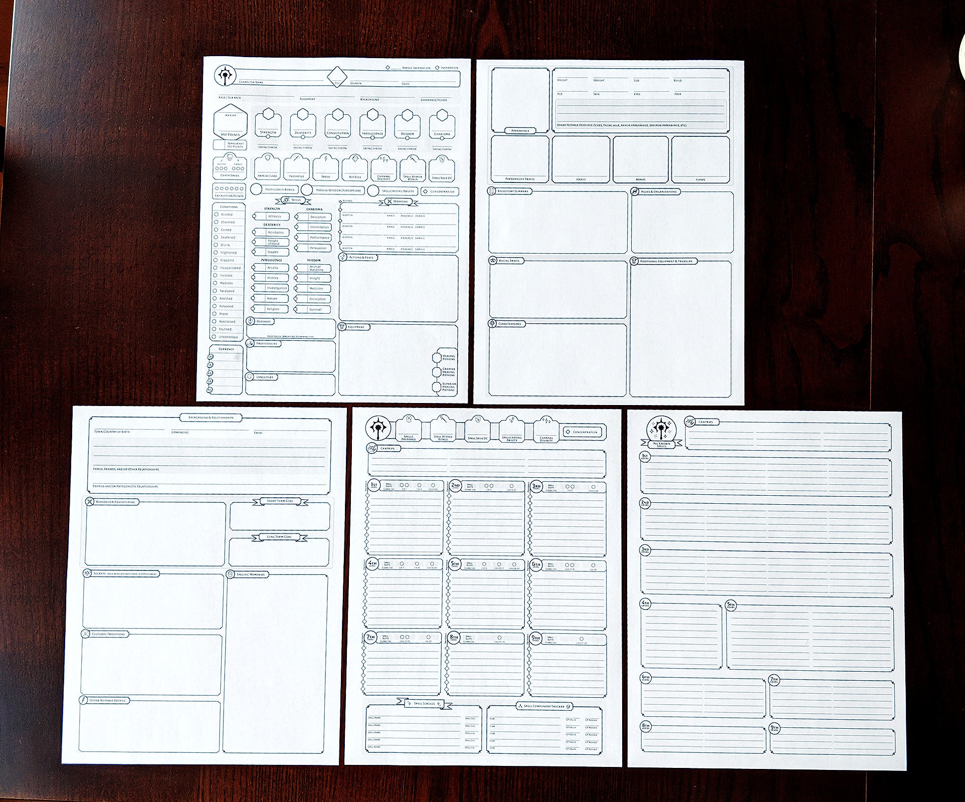 Cleric Custom Character Sheet DnD 5e Printable and | Etsy Cleric Custom Character Sheet DnD 5e Printable and | Etsy