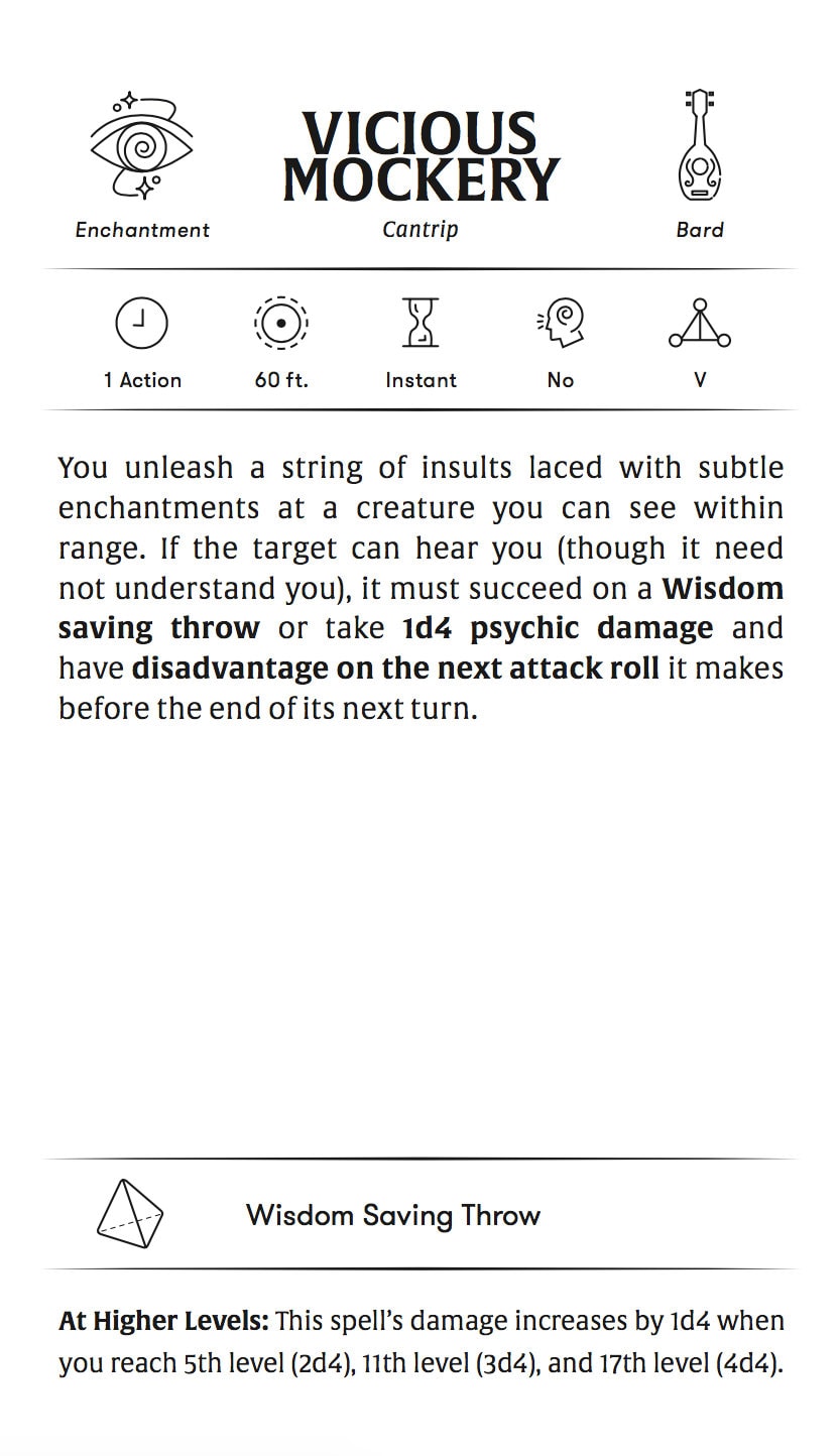 Custom Bard Spell Cards - Etsy