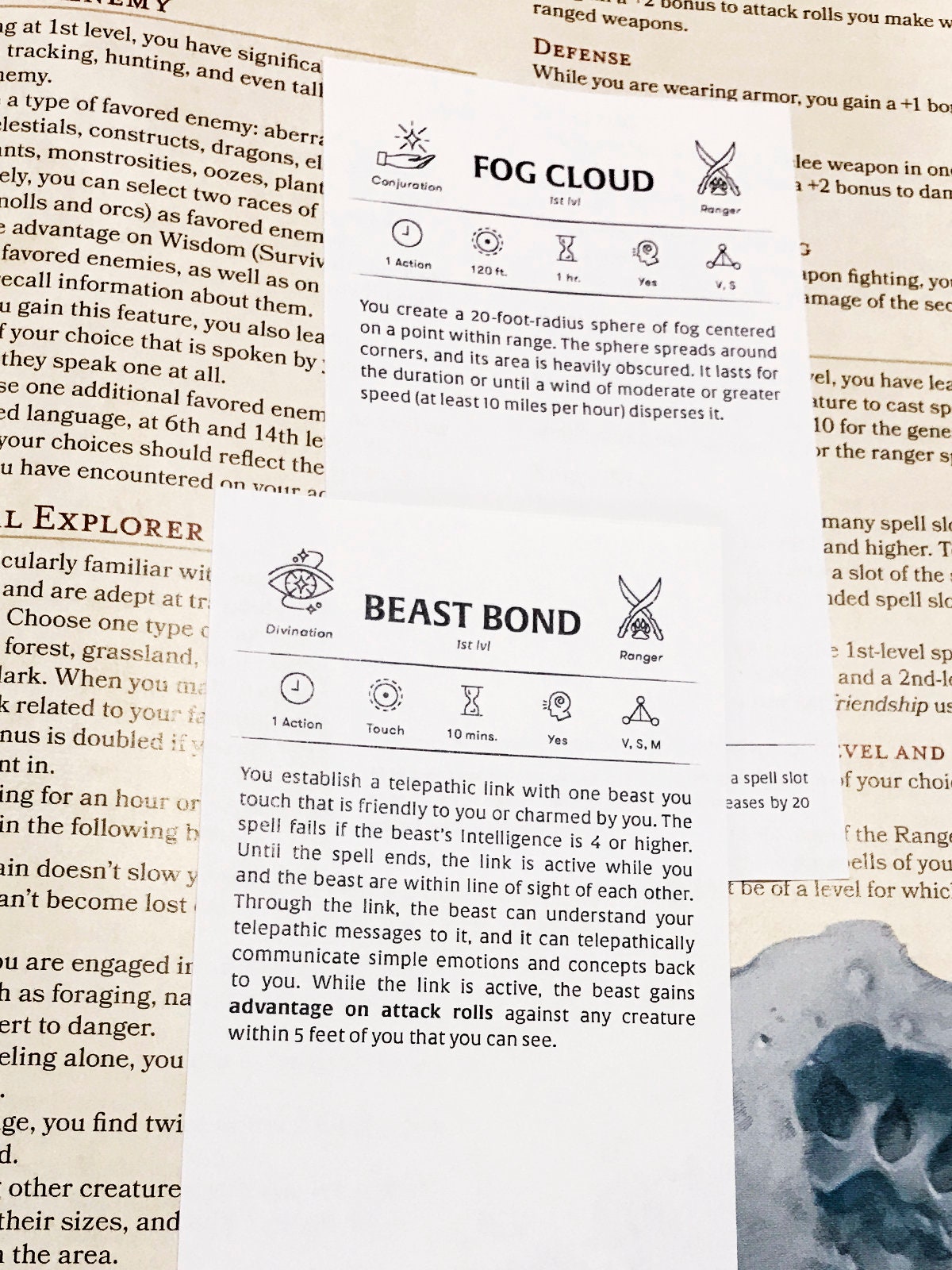 Custom Ranger Spell Cards | Etsy