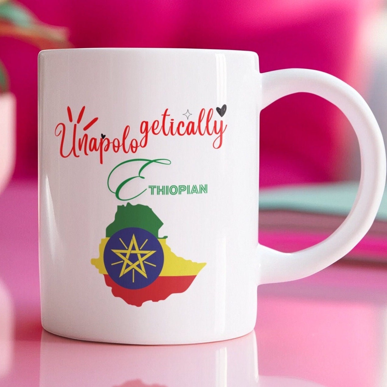 Ethiopia Flag Mug Ethiopia Pride Coffee Mug Gift for Ethiopian Gift for ...