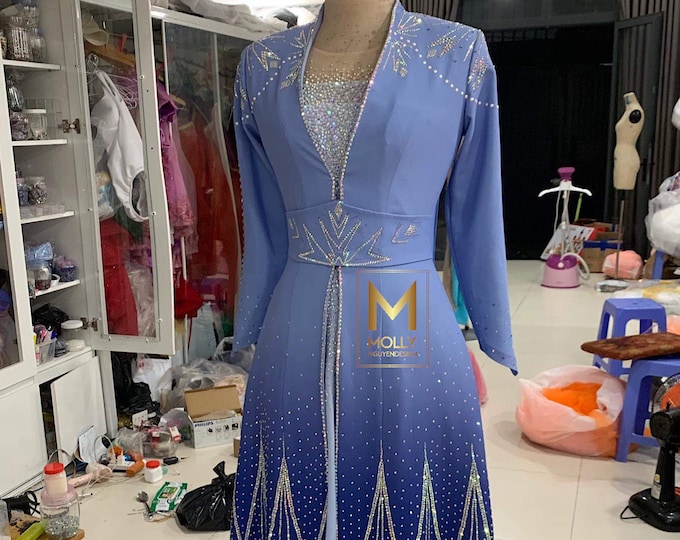Elsa Frozen 2 Blue Costume, Elsa Blue Cosplay, Frozen 2 Costume Adult ...