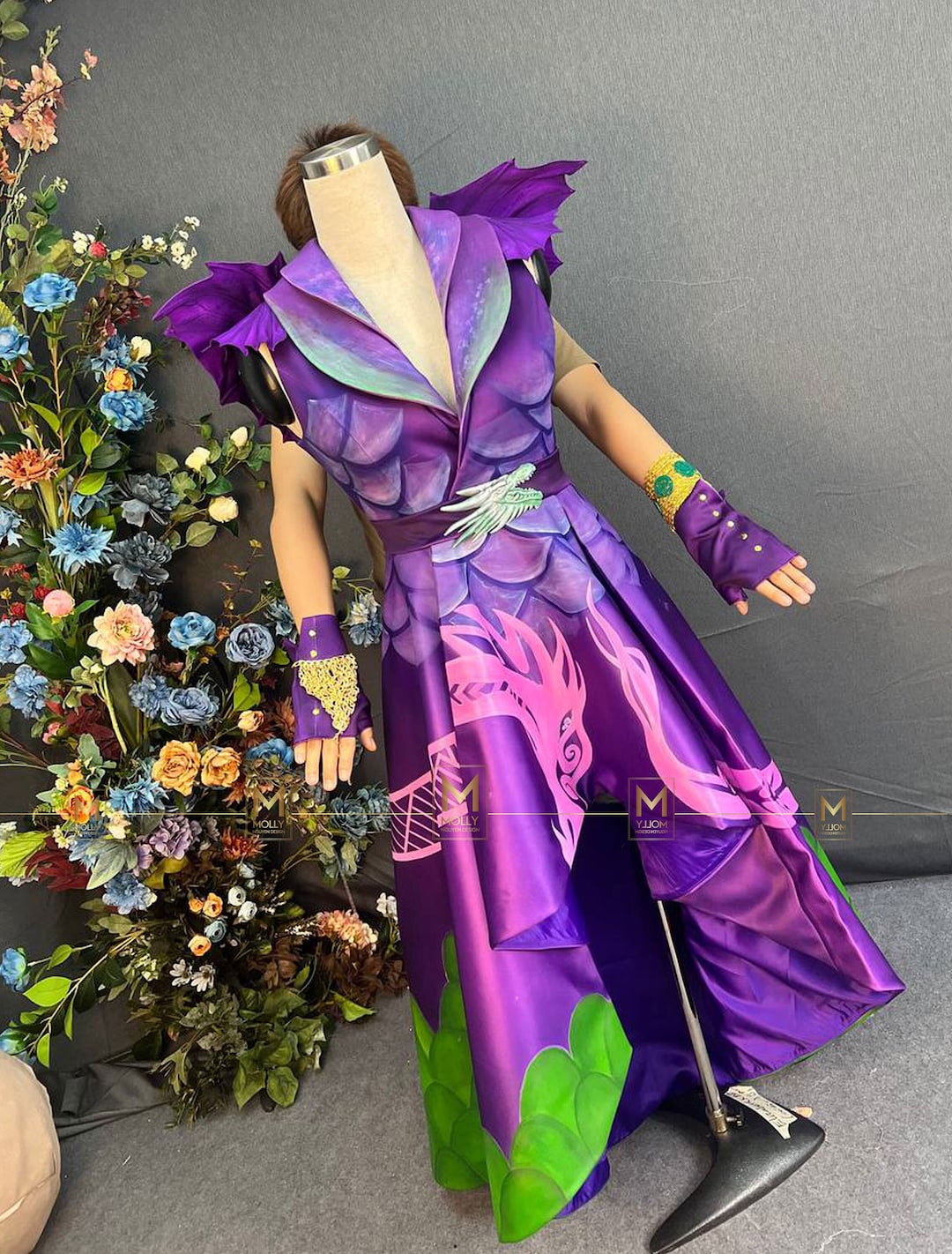 The Mal Dragon Dress Hand-painting High-quality - Costume Cosplay - Etsy