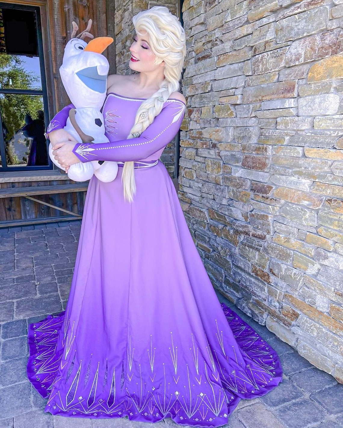 Purple Elsa Dress Inspired Elsa Costume Frozen 2 Glitter Etsy