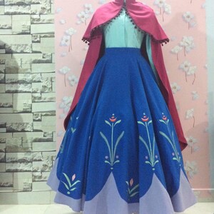Anna Travel Embroideries Adult Costume Cosplay, Frozen Costume, Disney ...