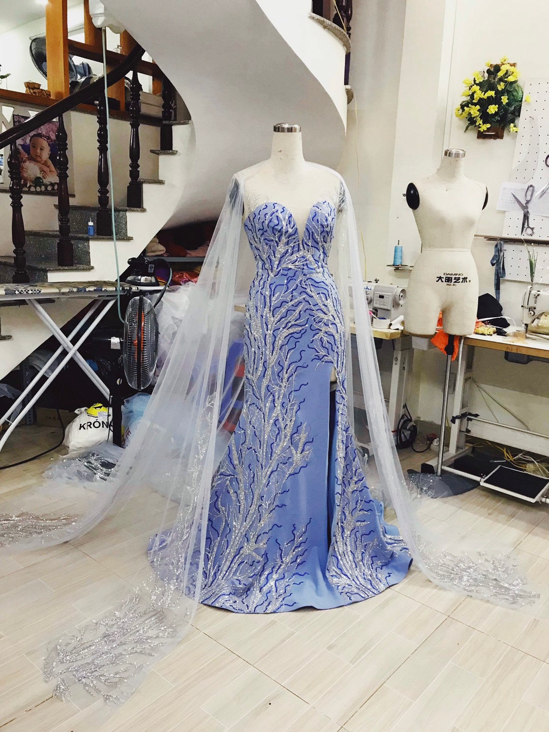 Elsa Sparkly Fashion Costume Inspired, Elsa Cosplay Dress, Elsa Blue ...