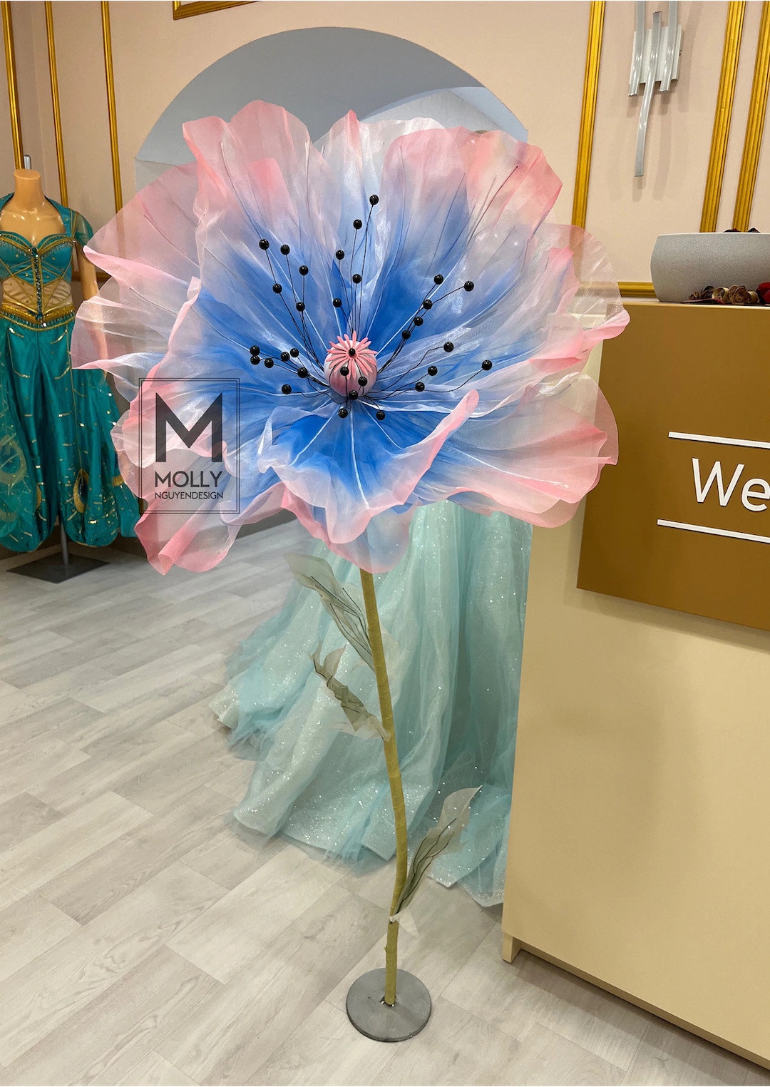 Parties/wedding Floral Decor, Big Flowers Studio Decor, Large Organza ...