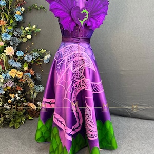 The Mal Dragon Dress Hand-painting High-quality - Costume Cosplay - Etsy