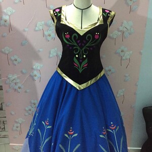 Anna Travel Embroideries Adult Costume Cosplay, Frozen Costume, Disney ...