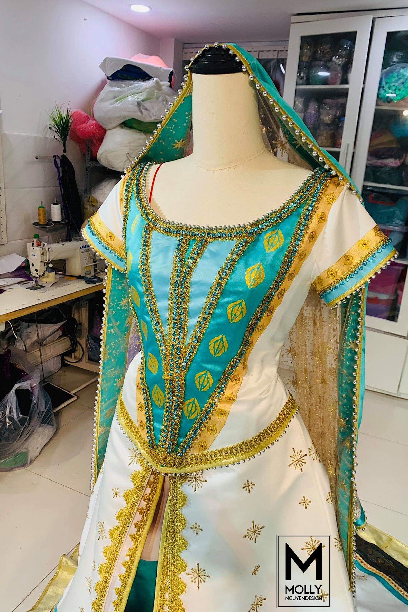 Jasmine Live Actions Inspired Costume - Jasmine Wedding Dress - White ...