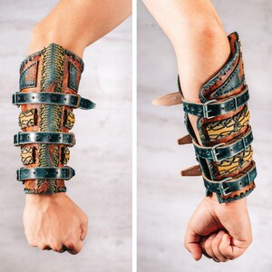 Colorful Arm Guard - Dystopian Bracer - Leather Forearm Protector ...