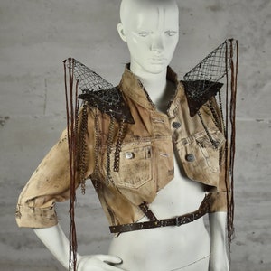 Distressed Denim Jacket - Wasteland Costume - Post Apocalyptic Outfit ...
