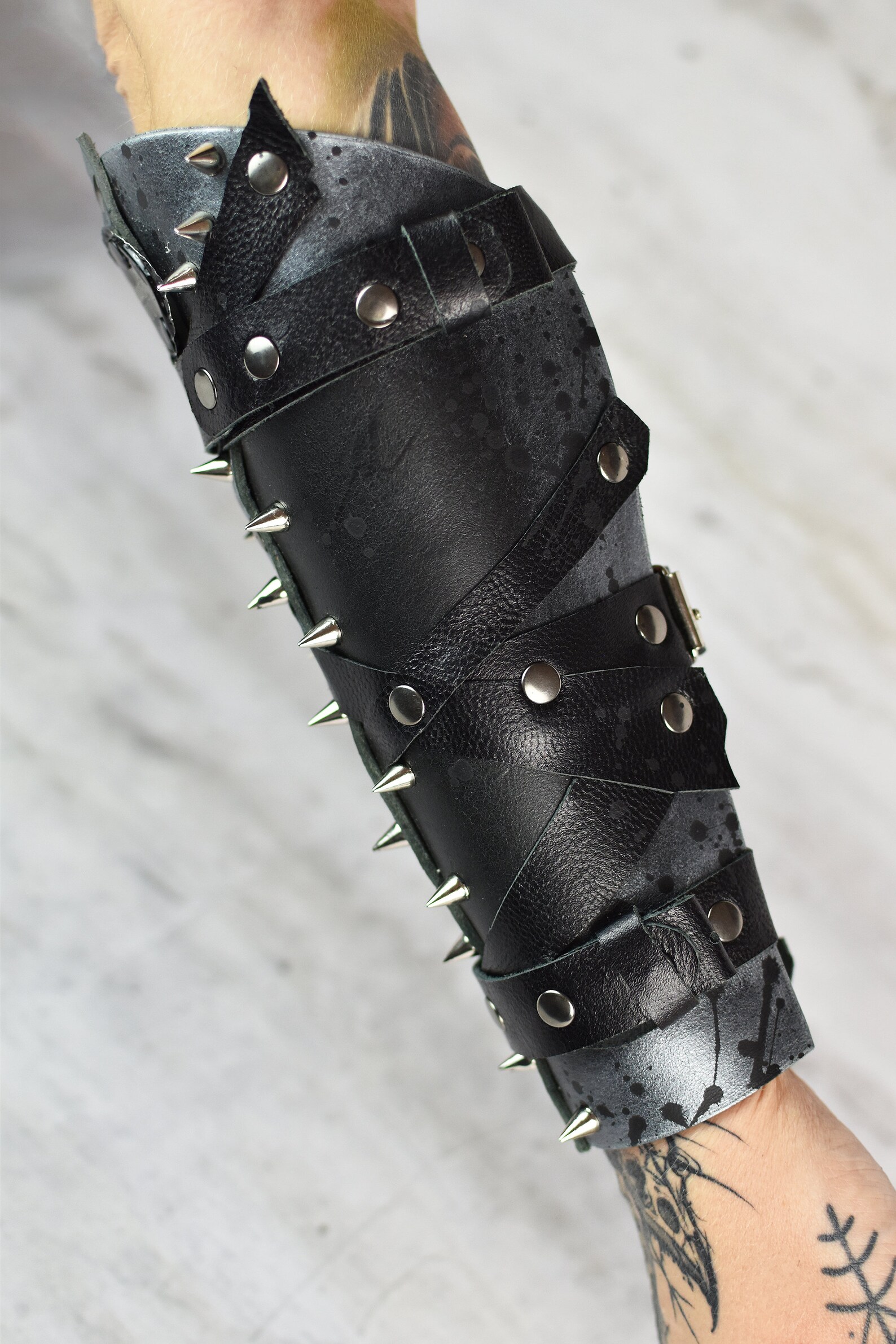Post Apocalyptic Spiked Bracer Wasteland Armor Leather Arm - Etsy