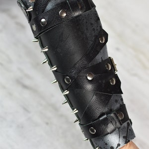 Post Apocalyptic Spiked Bracer - Wasteland Armor - Leather Arm Bracers ...