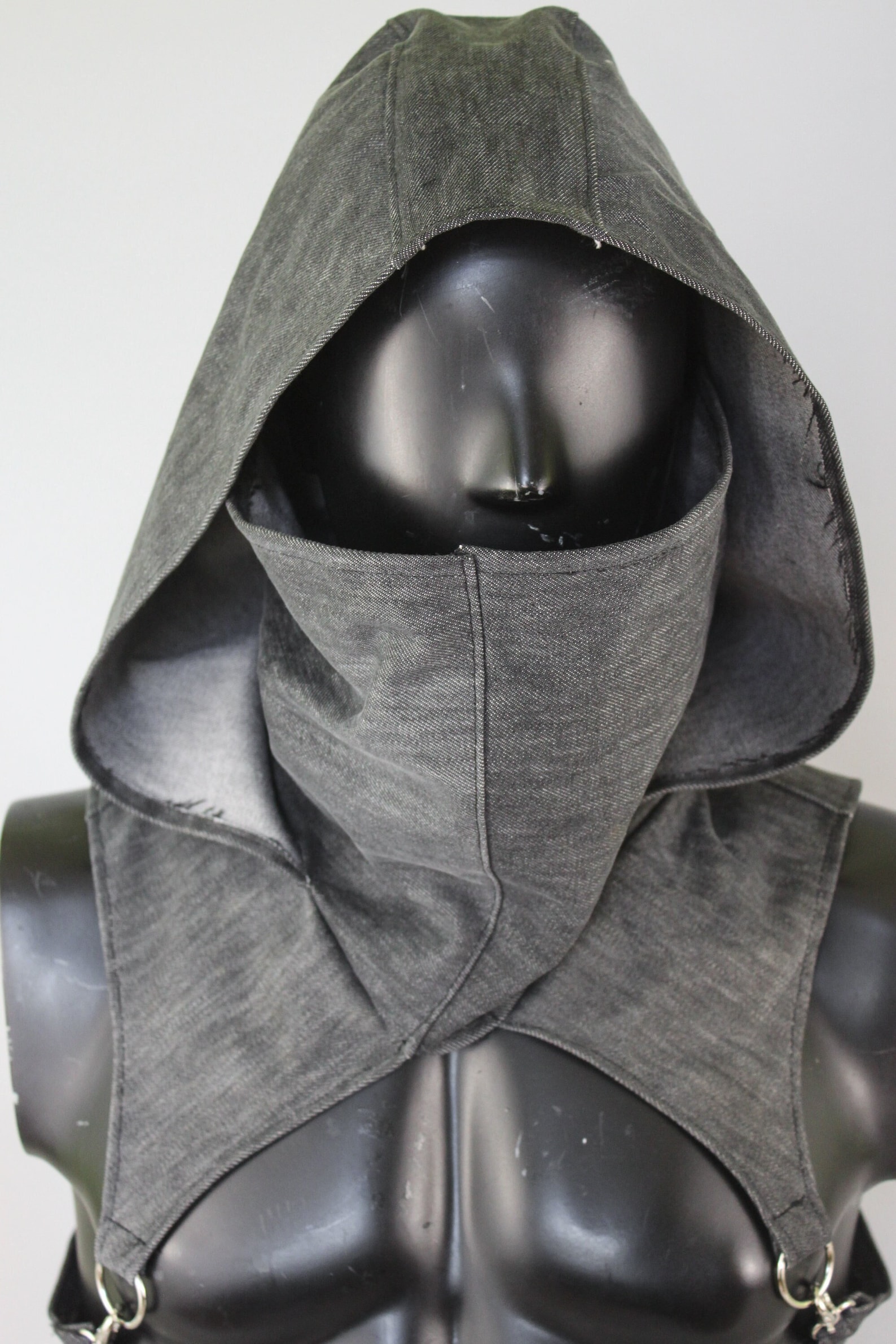 Post Apocalyptic Hood Urban Rebel Denim Hood Dystopian - Etsy