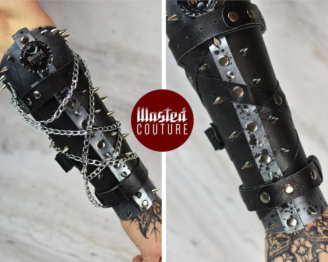 Post Apocalyptic Spiked Bracer Wasteland Armor Leather Arm - Etsy