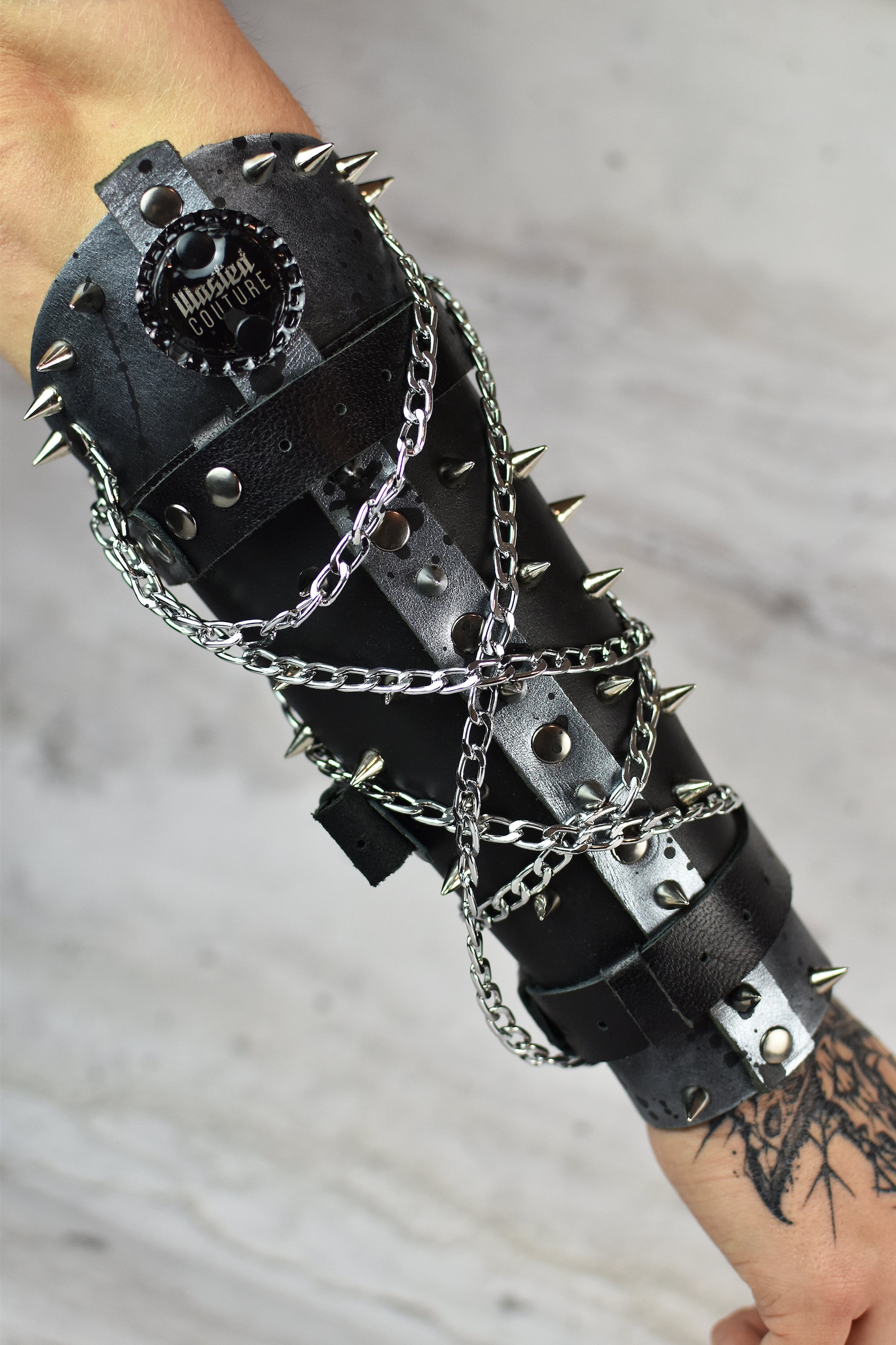 Post Apocalyptic Spiked Bracer Wasteland Armor Leather Arm - Etsy