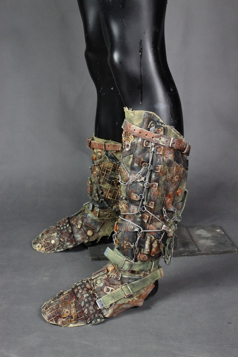 Post Apocalyptic Shin Guards Boot Cover Armor Wasteland - Etsy