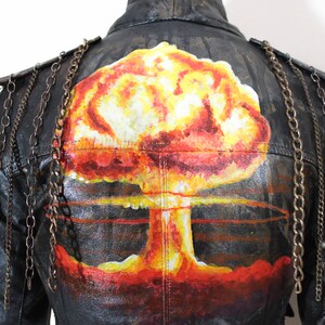 Post Apocalyptic Hand Painted Leather Jacket Sexy Rocker - Etsy