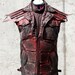Red Leather Vest Studded Post Apocalyptic Vest Handmade - Etsy