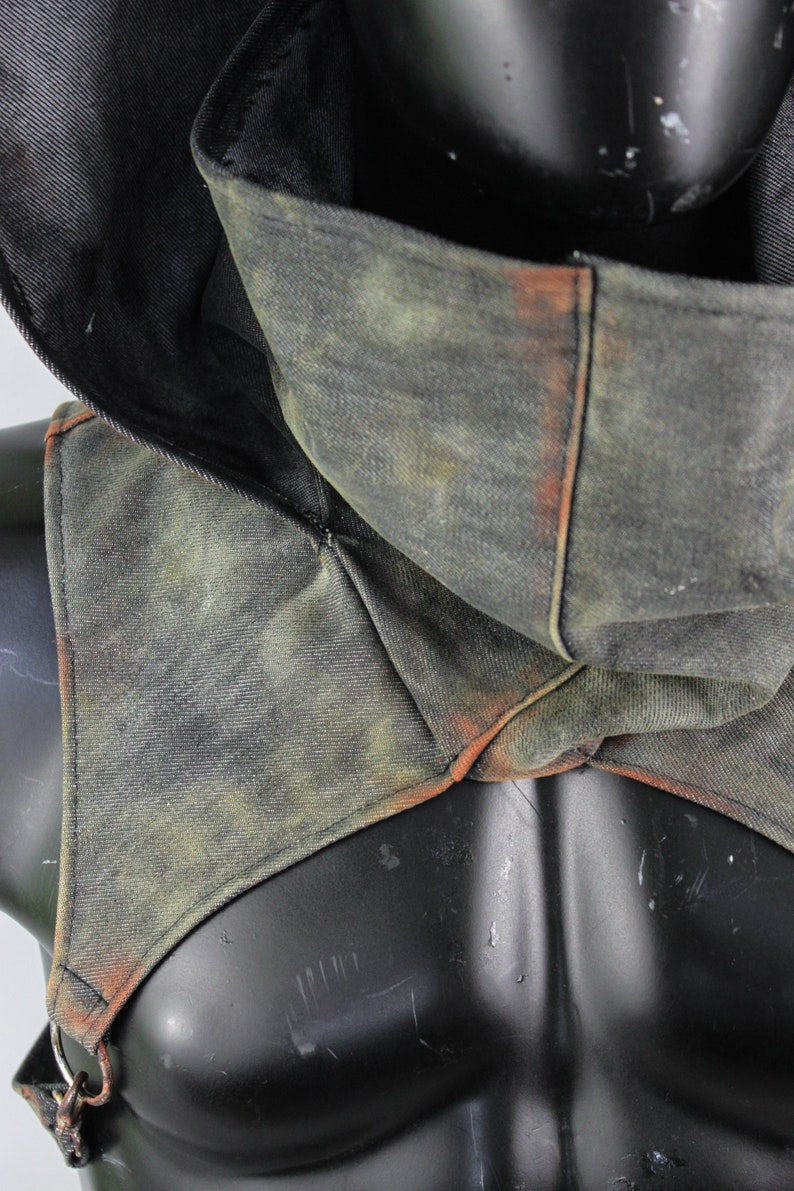 Post Apocalyptic Hood Urban Rebel Denim Hood Dystopian | Etsy