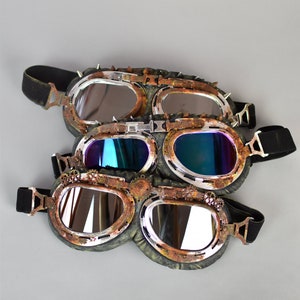 Silver Spiked Goggles - Sandstorm Eye Protection - Rusty Wasteland ...