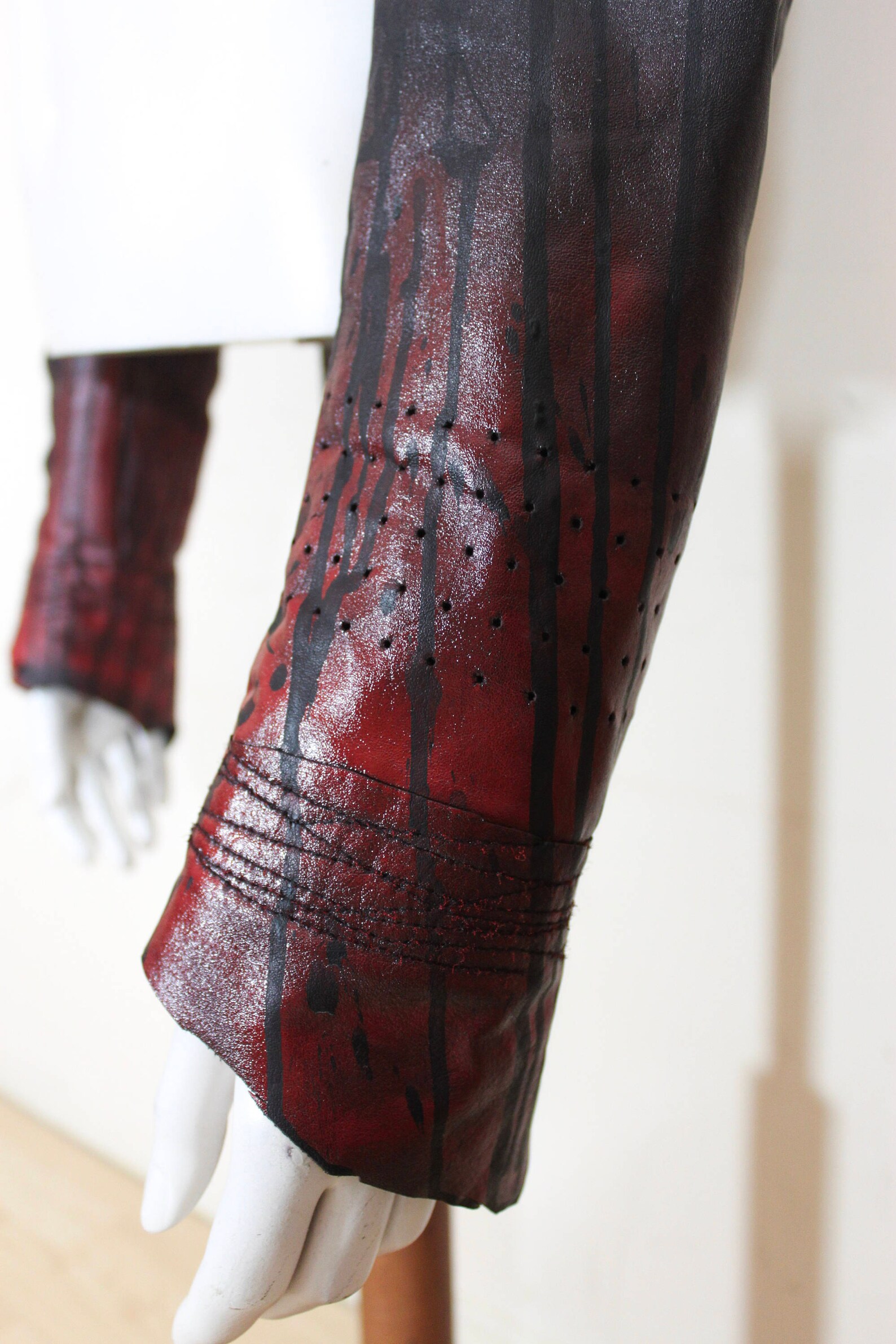 Post Apocalyptic Hand Painted Leather Jacket Sexy Rocker - Etsy