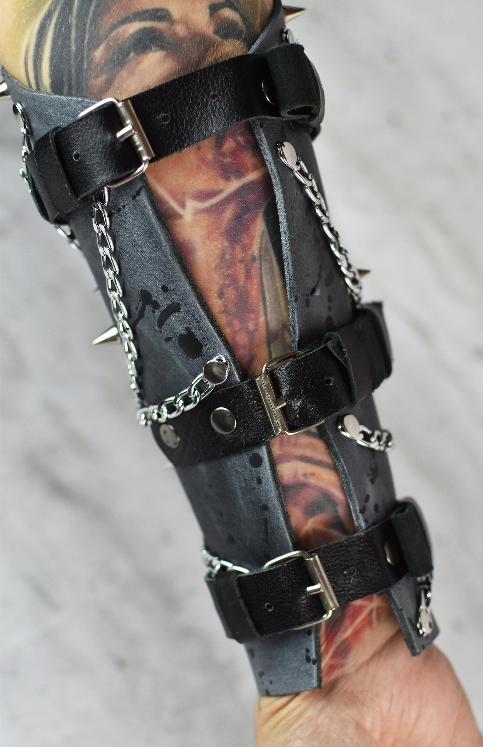 Post Apocalyptic Spiked Bracer Wasteland Armor Leather Arm - Etsy