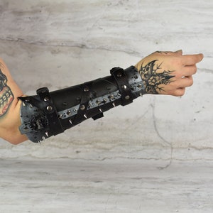 Post Apocalyptic Spiked Bracer - Wasteland Armor - Leather Arm Bracers ...