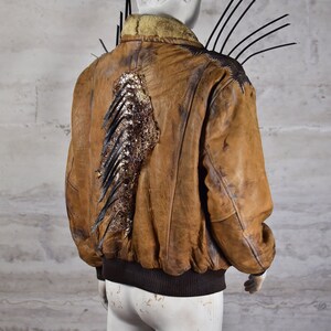 Wasteland Brown Leather Bomber Jacket - Post Apocalyptic Wear ...