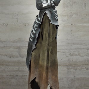 Apocalyptic Halloween Coat - Human Skull Hood - Skeleton Tunic ...