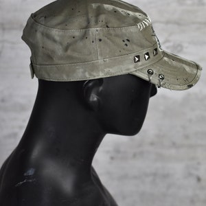 Melting Skull Field Cap - Green Patrol Cap - Post Apocalyptic Style ...