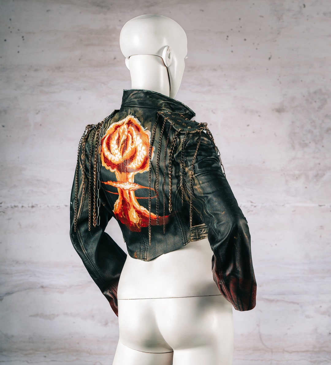 Post Apocalyptic Hand Painted Leather Jacket - Sexy Rocker Stage ...