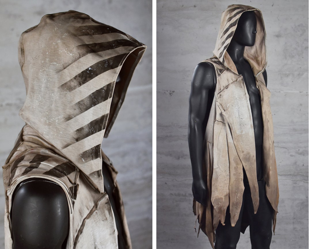 Post Apocalyptic Cape Layered Postapoc Vest Wasteland Nomad Hood ...