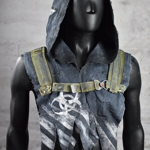 Post Apocalyptic Hood Cowl With Star Blue Dragon Hood Wasteland ...