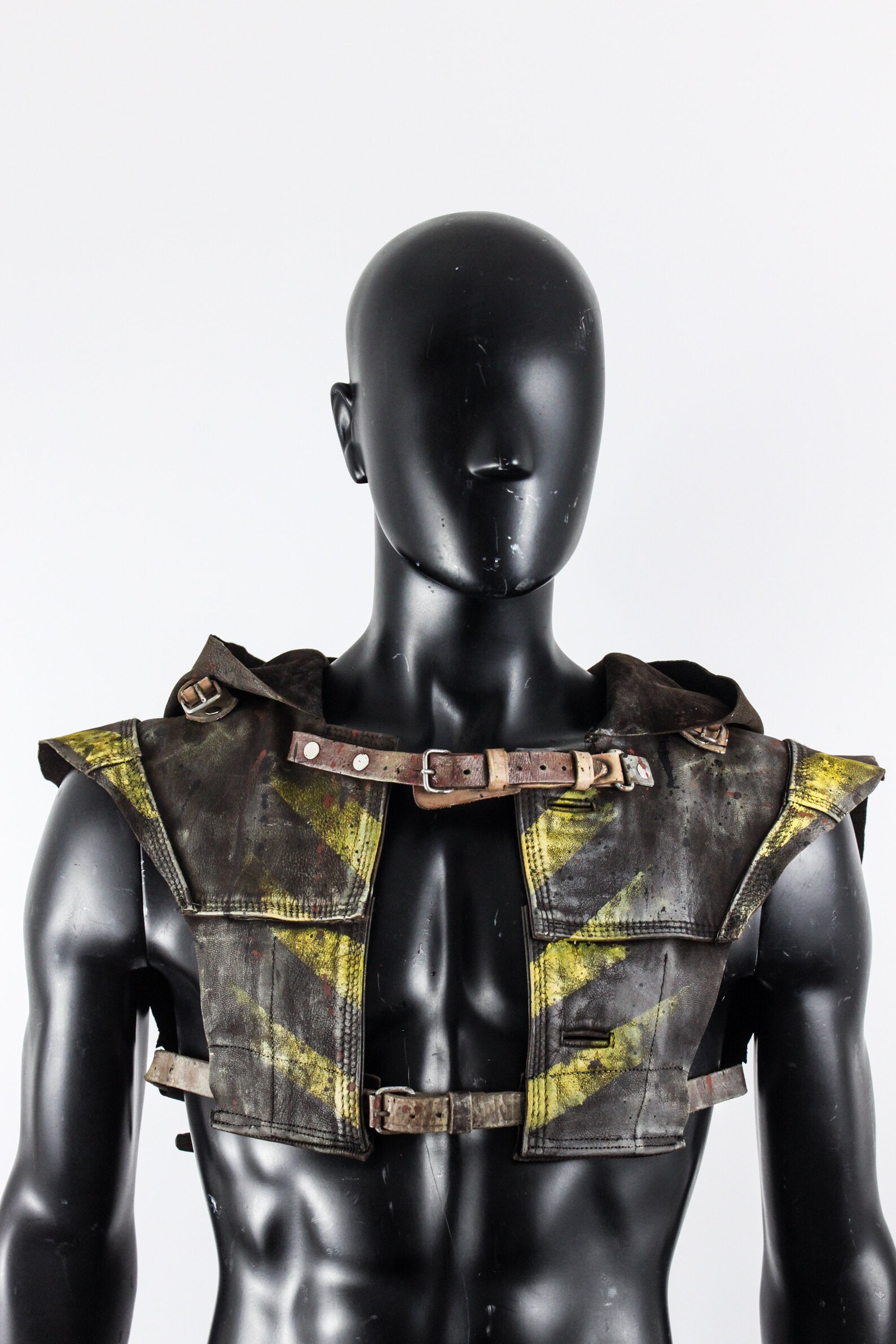 Post Apocalyptic Hood Brown Leather Cowl Handmade Hood - Etsy