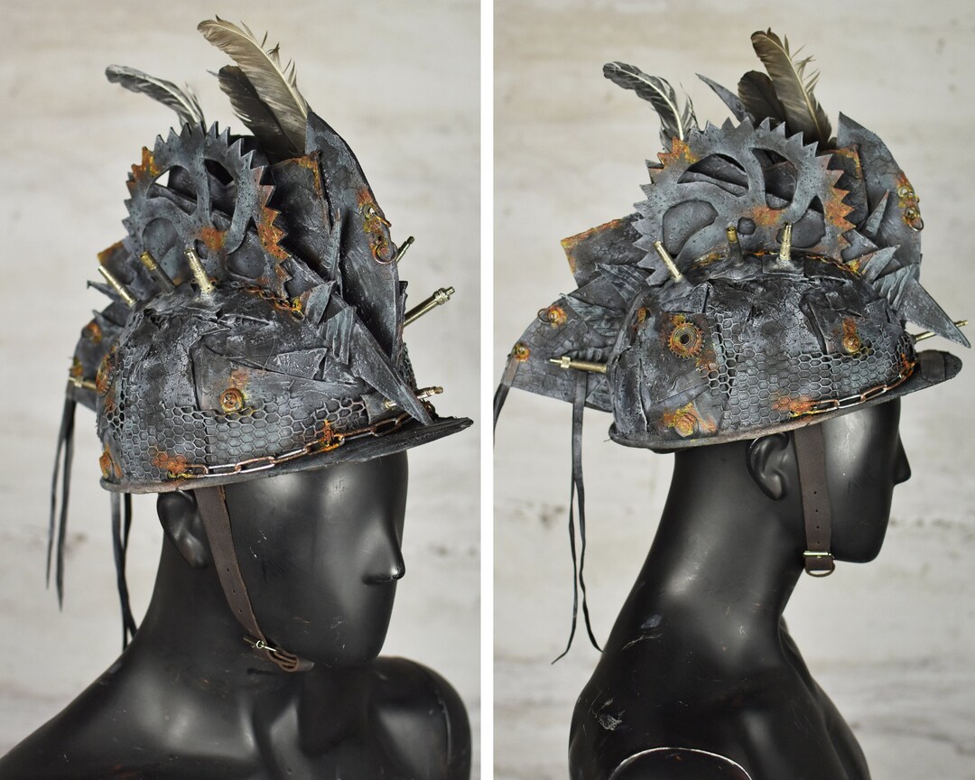 Wasteland Costume Apocalyptic Mohawk Helmet Dystopian Outfit Festival ...