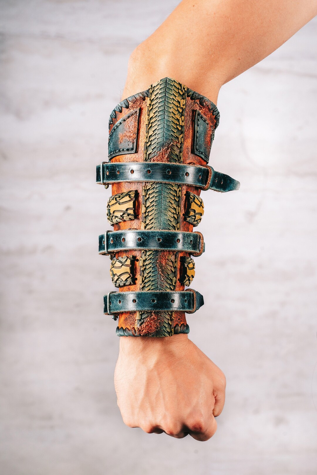 Colorful Arm Guard - Dystopian Bracer - Leather Forearm Protector ...
