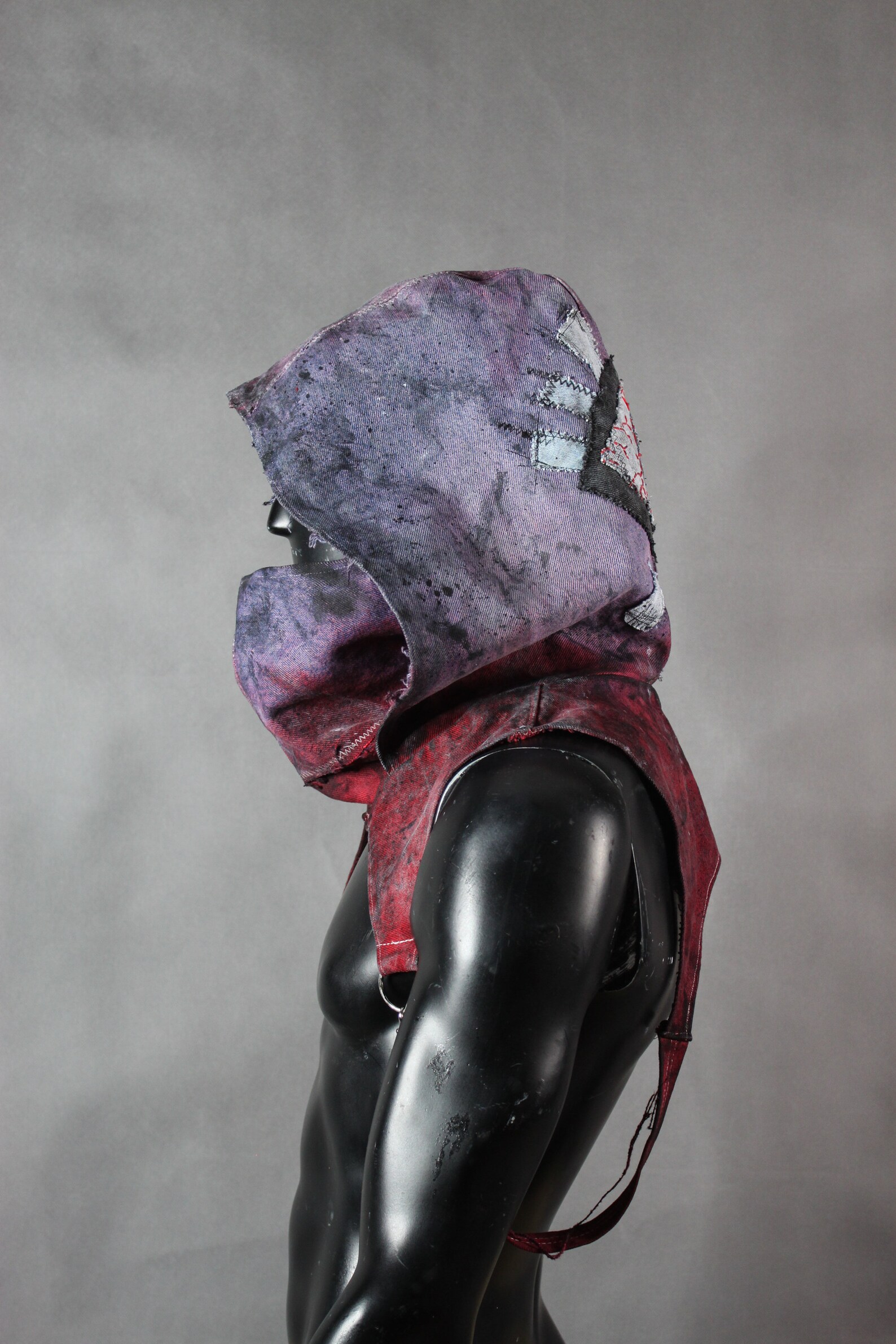 Post Apocalyptic Hood Evil Eye Hood Psytrance Hood Handmade Cowl ...