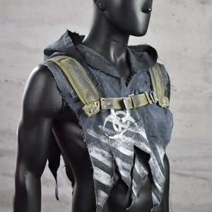 Post Apocalyptic Hood Cowl With Star Blue Dragon Hood Wasteland ...