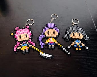Kpop Demon Hunters Huntrix Keychain - Rumi / Mira / Zoey - Perler Bead ...