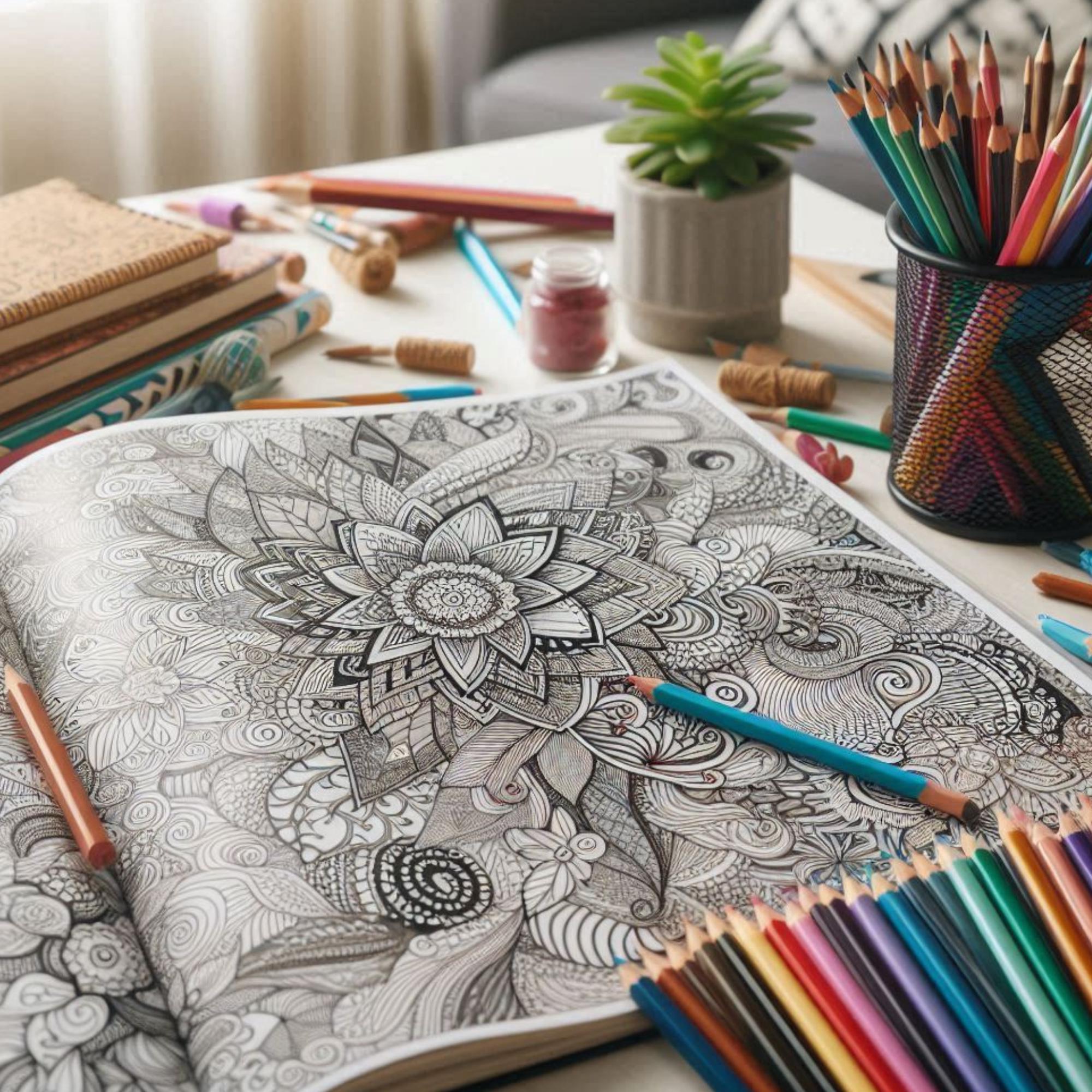 Zen Tangle Coloring Pages -4 Coloring Pages - Etsy